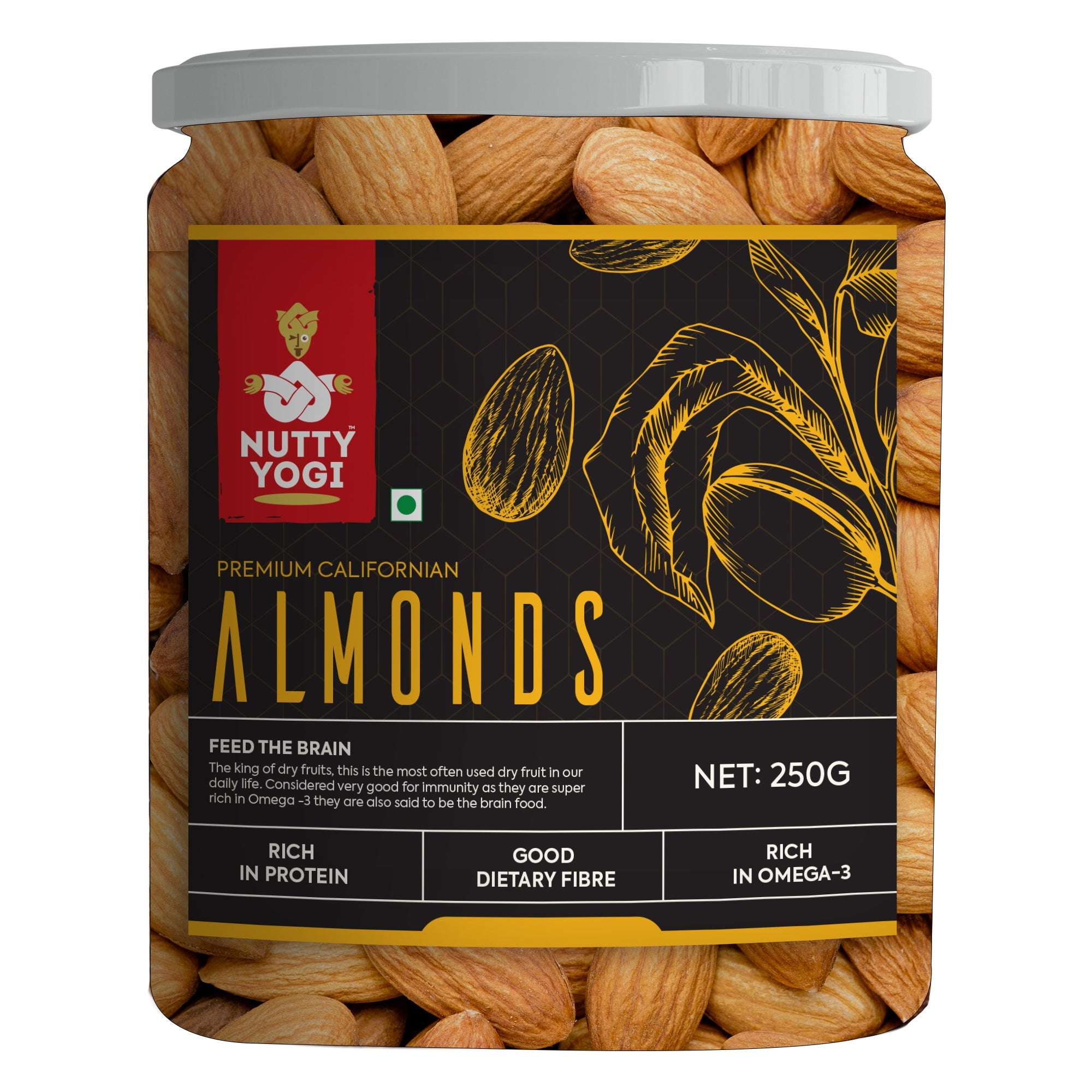 Nutty Yogi Premium Californian Almonds - Veeha Foods