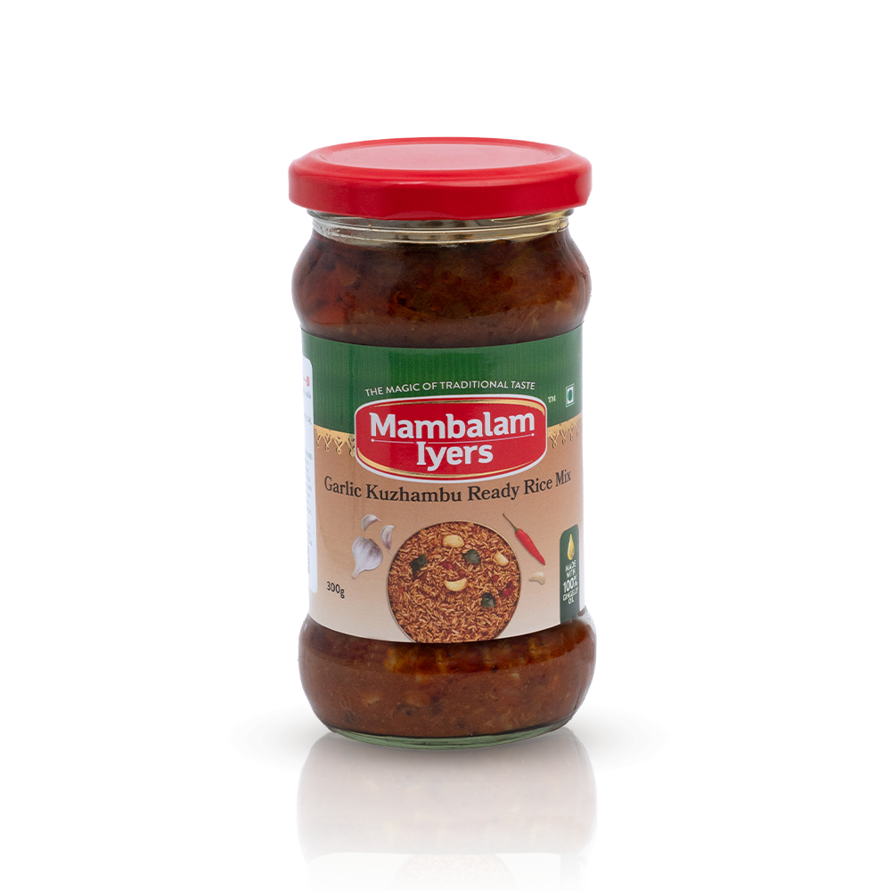 Mambalam Iyers Garlic Kuzhambu Ready Rice Mix - 300 gms - Veeha Foods