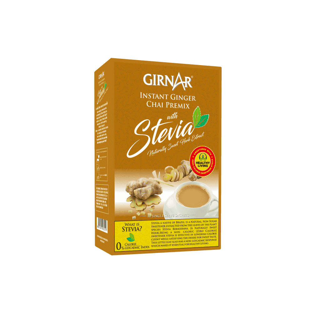 Girnar Instant Ginger Chai Premix With Stevia - 10 Satchets - Veeha Foods