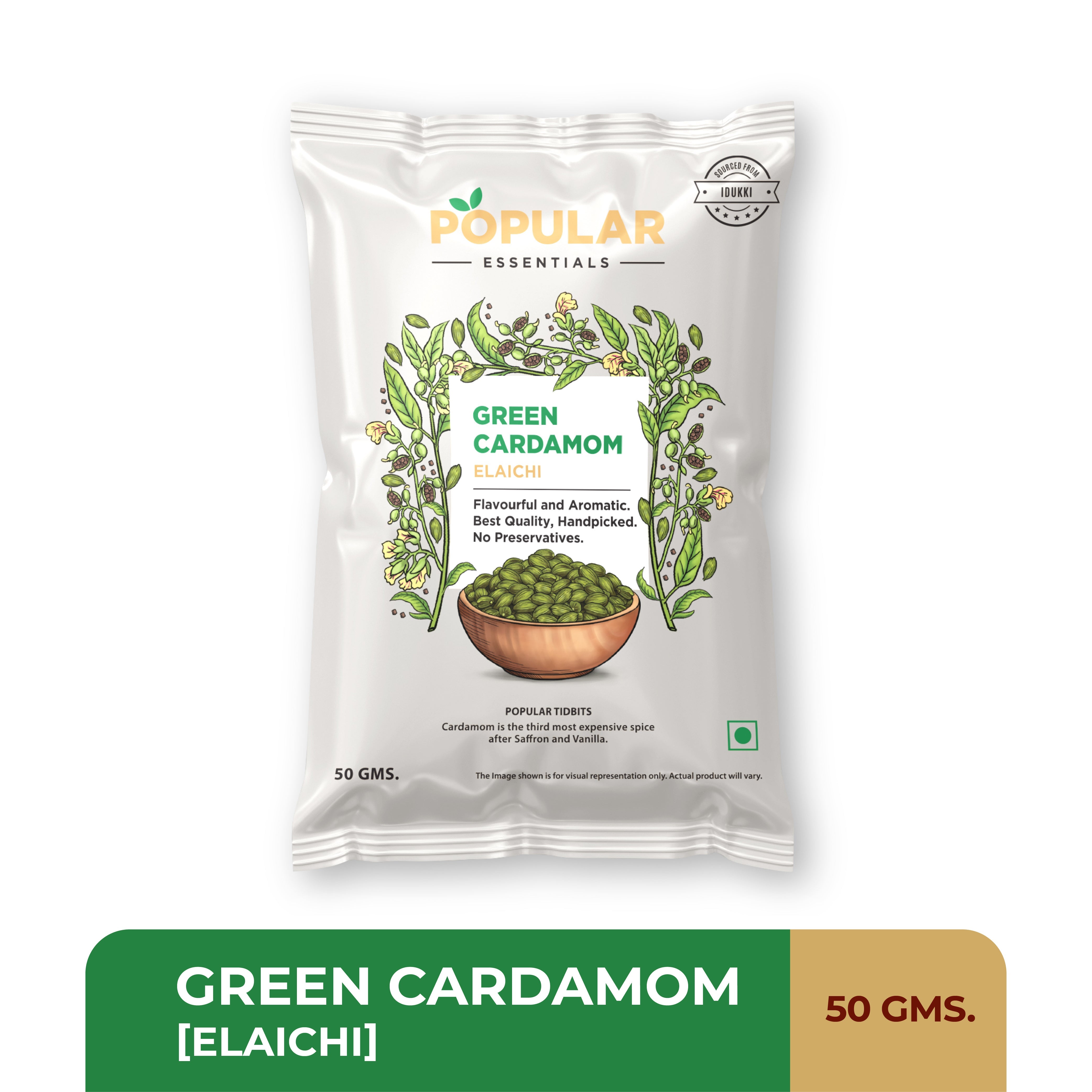Popular Foods Essentials Green Cardamom - Elaichi - Veeha Foods