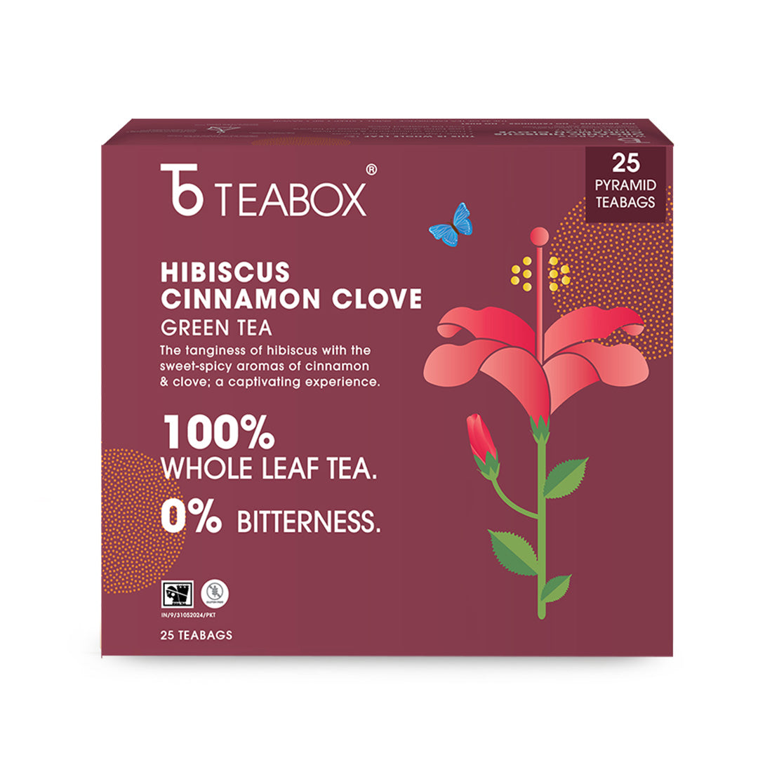 Teabox Hibiscus Cinnamon Clove Green - Teabag - Veeha Foods