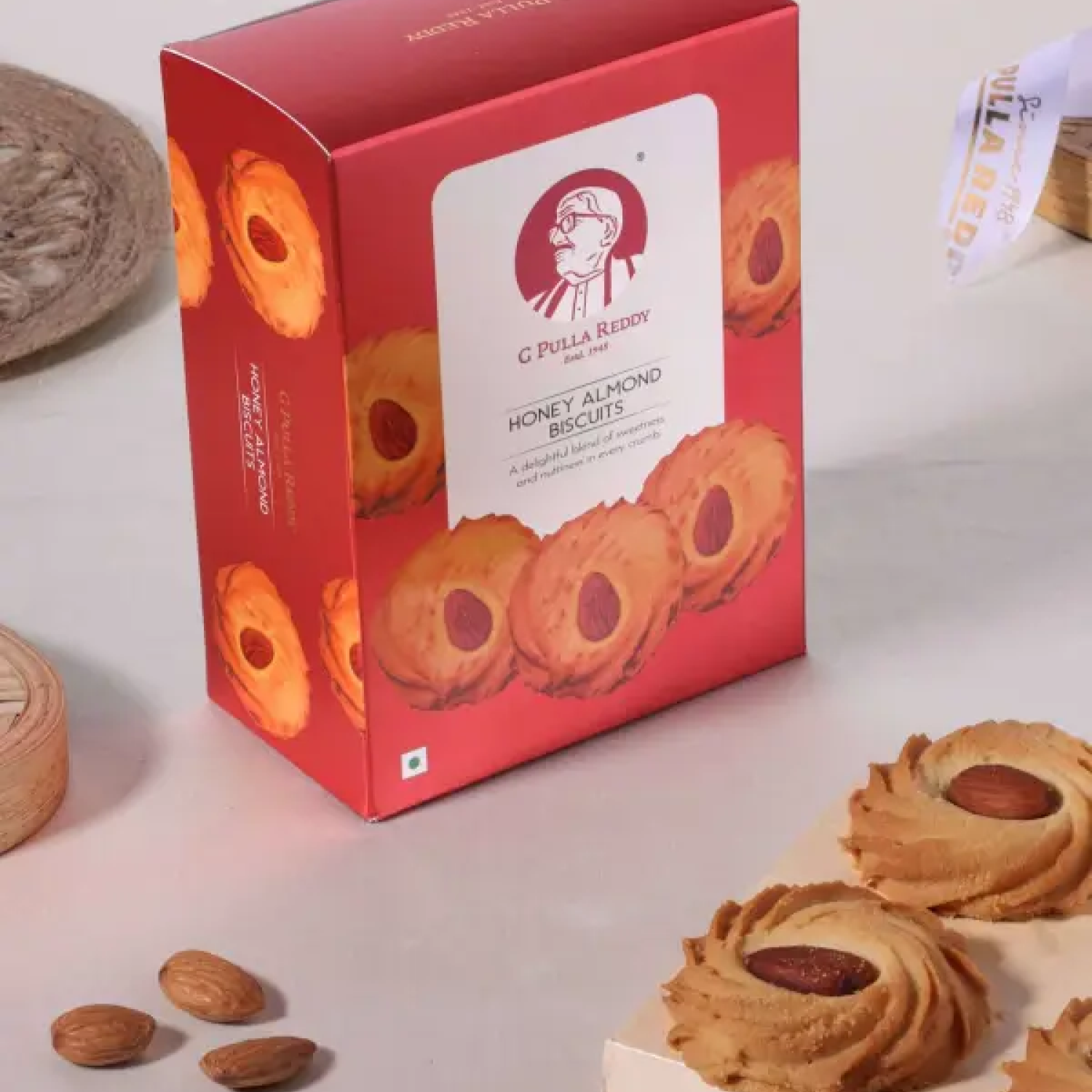 G.Pulla Reddy Honey Almond Biscuits -150gms – Veeha Foods