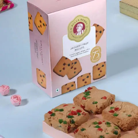 G.Pulla Reddy Jaggery Fruit Biscuits -200gms – Veeha Foods