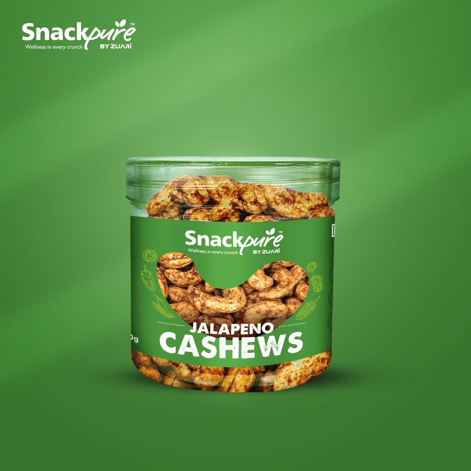 SnackPure Jalapeno Cashews - 180 gms - Veeha Foods