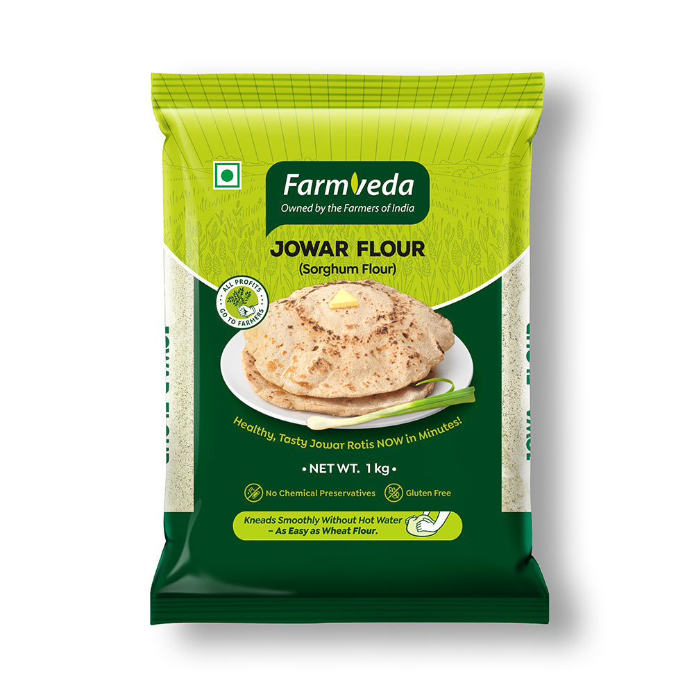 Farmveda Jowar Flour - Sorghum Flour - 1 kg - Veeha Foods