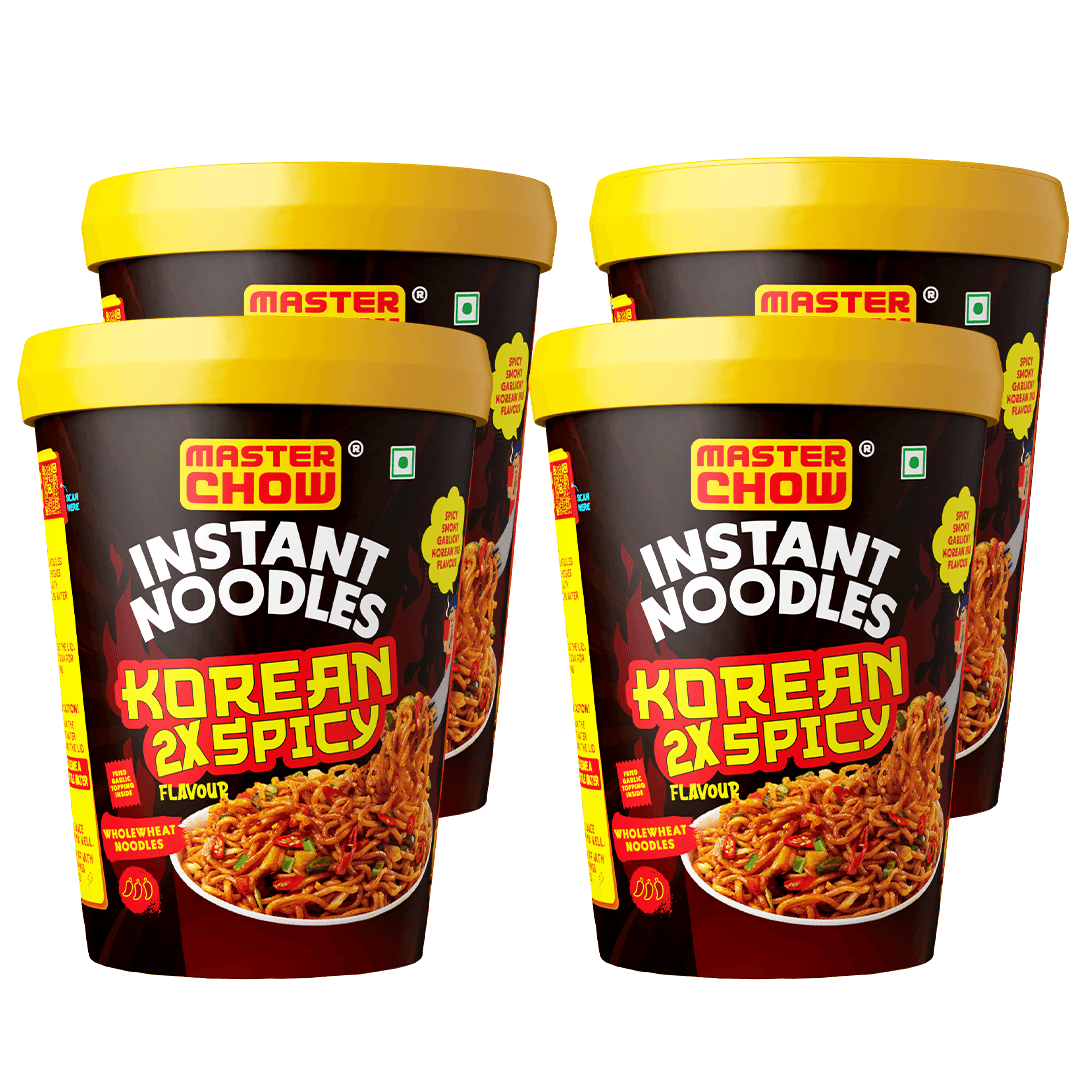Master Chow Korean 2X Spicy Cup Noodles - 100 gms (Pack of 4) – Veeha Foods