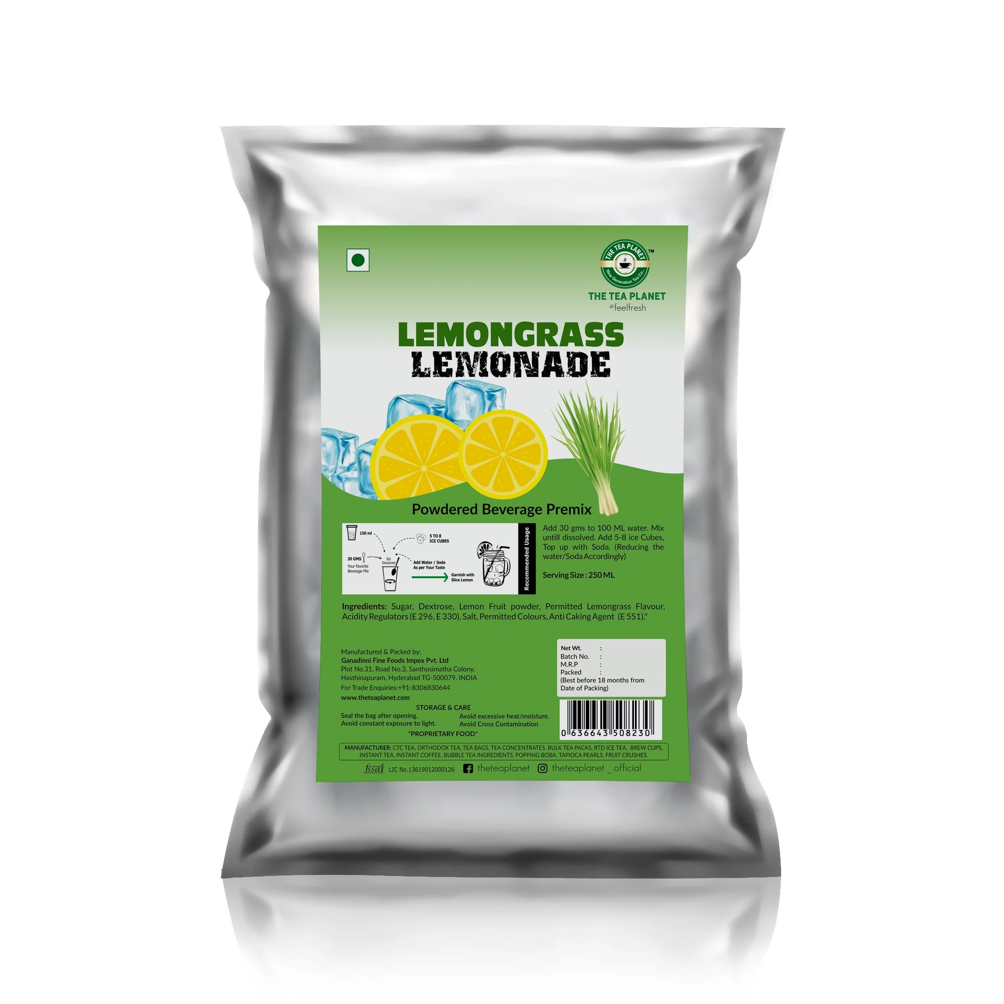 The Tea Planet Lemongrass Lemonade Premix - 1 kg - Veeha Foods