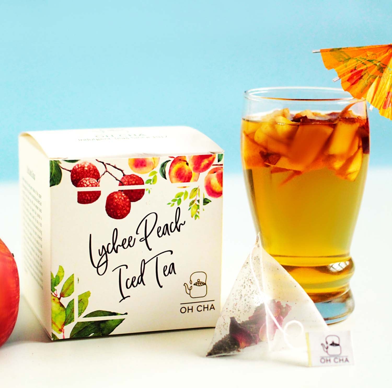Oh Cha Peach Lychee Iced Tea - 15 Tea Bags – Veeha Foods