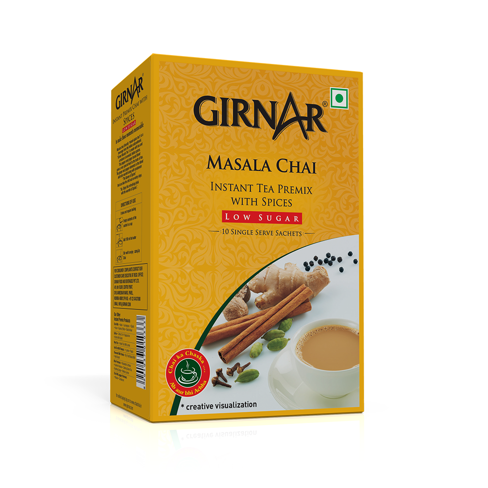 Girnar Instant Tea Premix With Masala - Low Sugar - 10 Satchets - Veeha ...