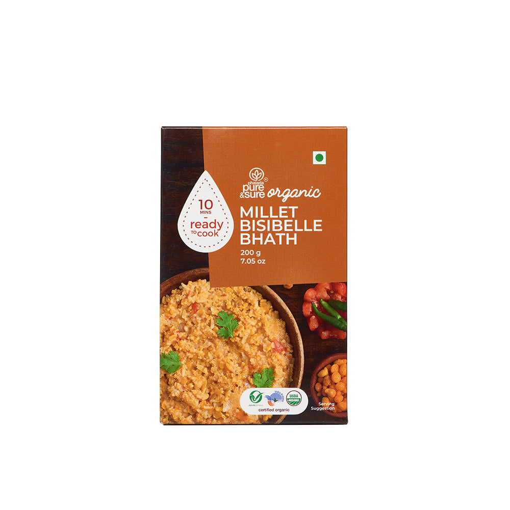 Pure & Sure Organic Millet Bisi Bele Bath - 200 gms - Veeha Foods