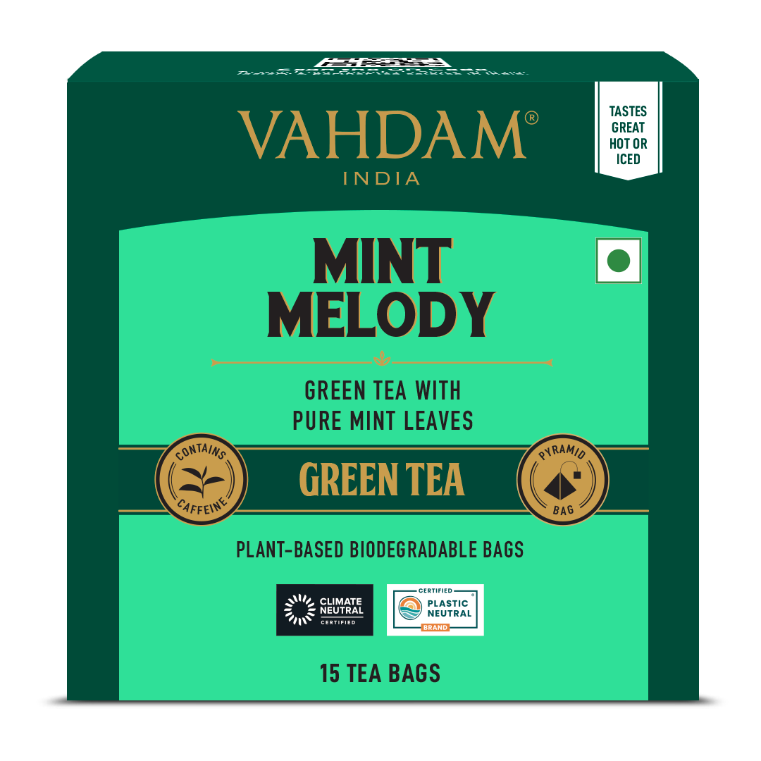 Vahdam Mint Melody Green Tea - 15 Count – Veeha Foods