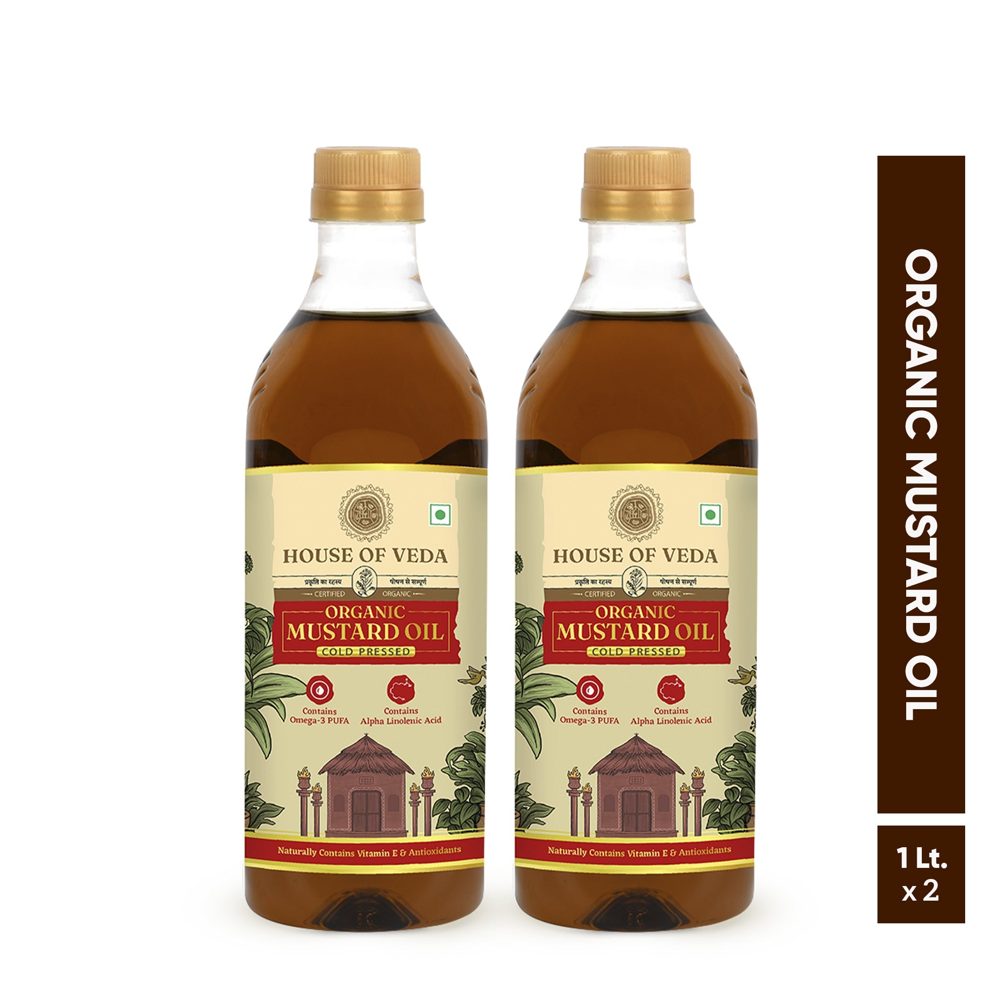House of Veda Organic Mustard Oil - 1 L ( Pack of 2 ) – Veeha Foods