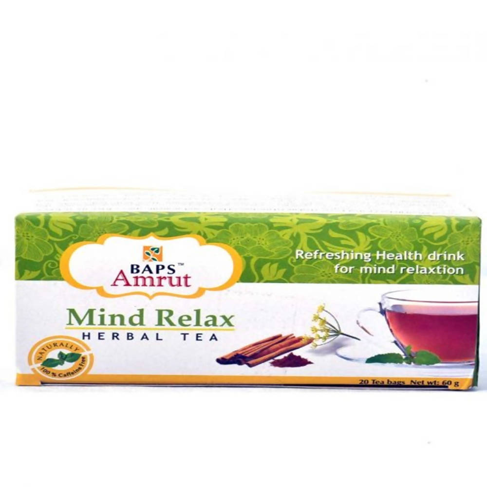 Baps Amrut Mind Relax Herbal Tea Bags - 60 gms - Veeha Foods