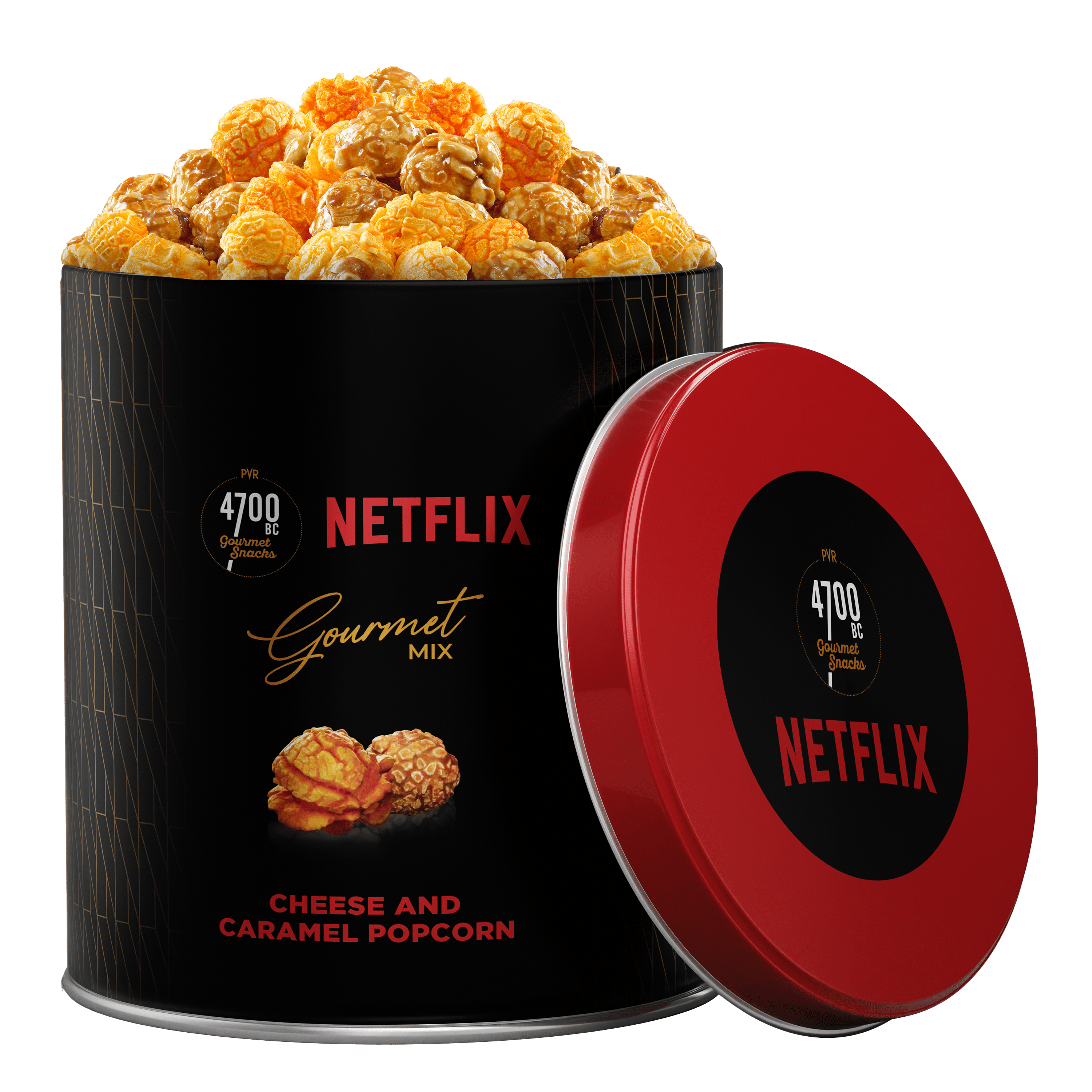 4700BC x Netflix Gourmet Cheese & Caramel Popcorn - Large Tin - 200 gm ...