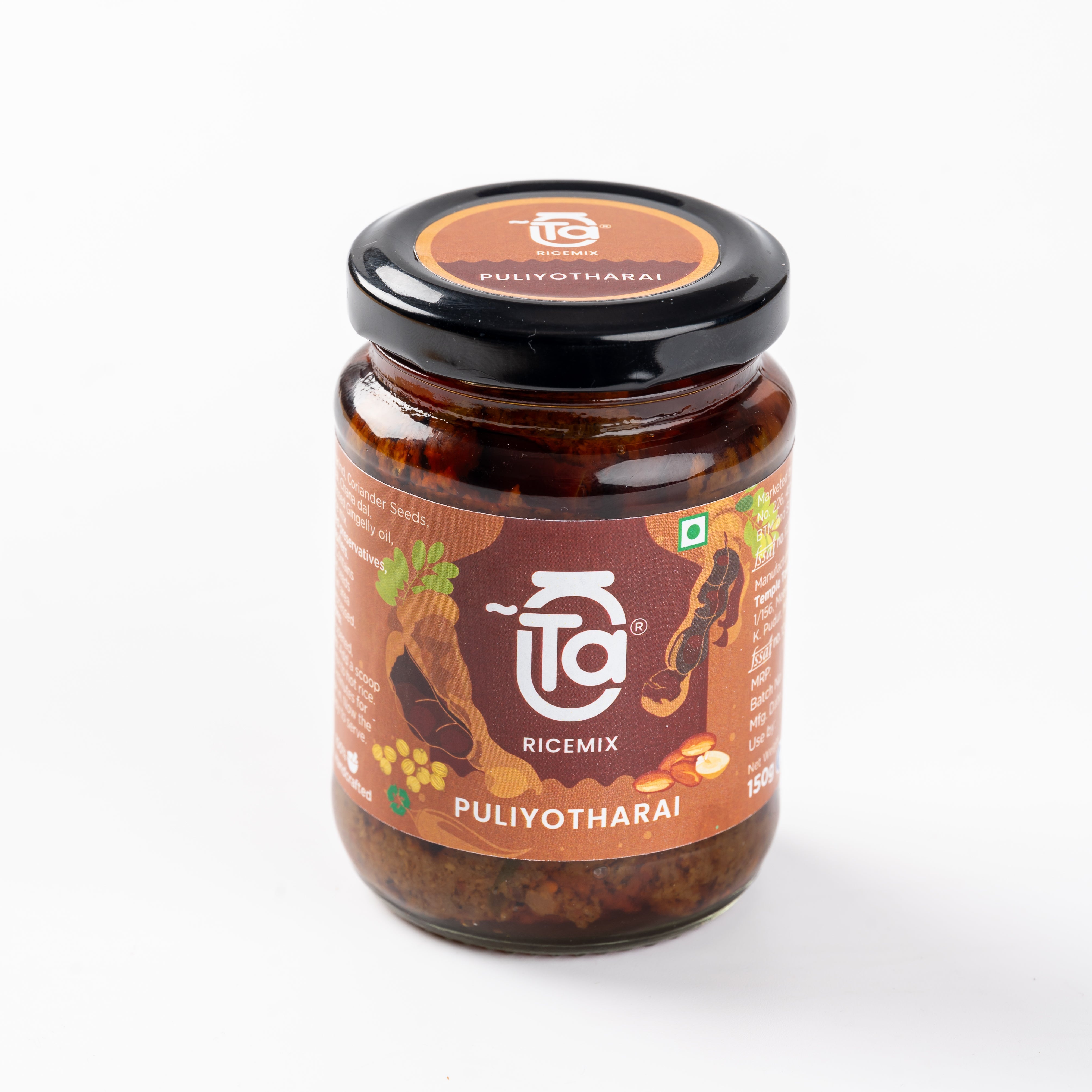 Ta Pickles Rice Mixes Puliyodhari Rice Mix Paste - 150 gms - Veeha Foods