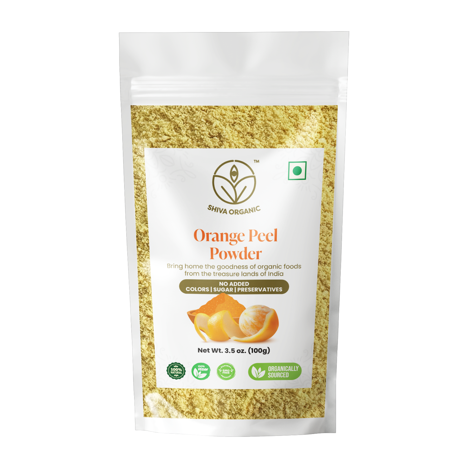 Shiva Organic Orange Peel Powder - Tangerine - 100 gms - Veeha Foods
