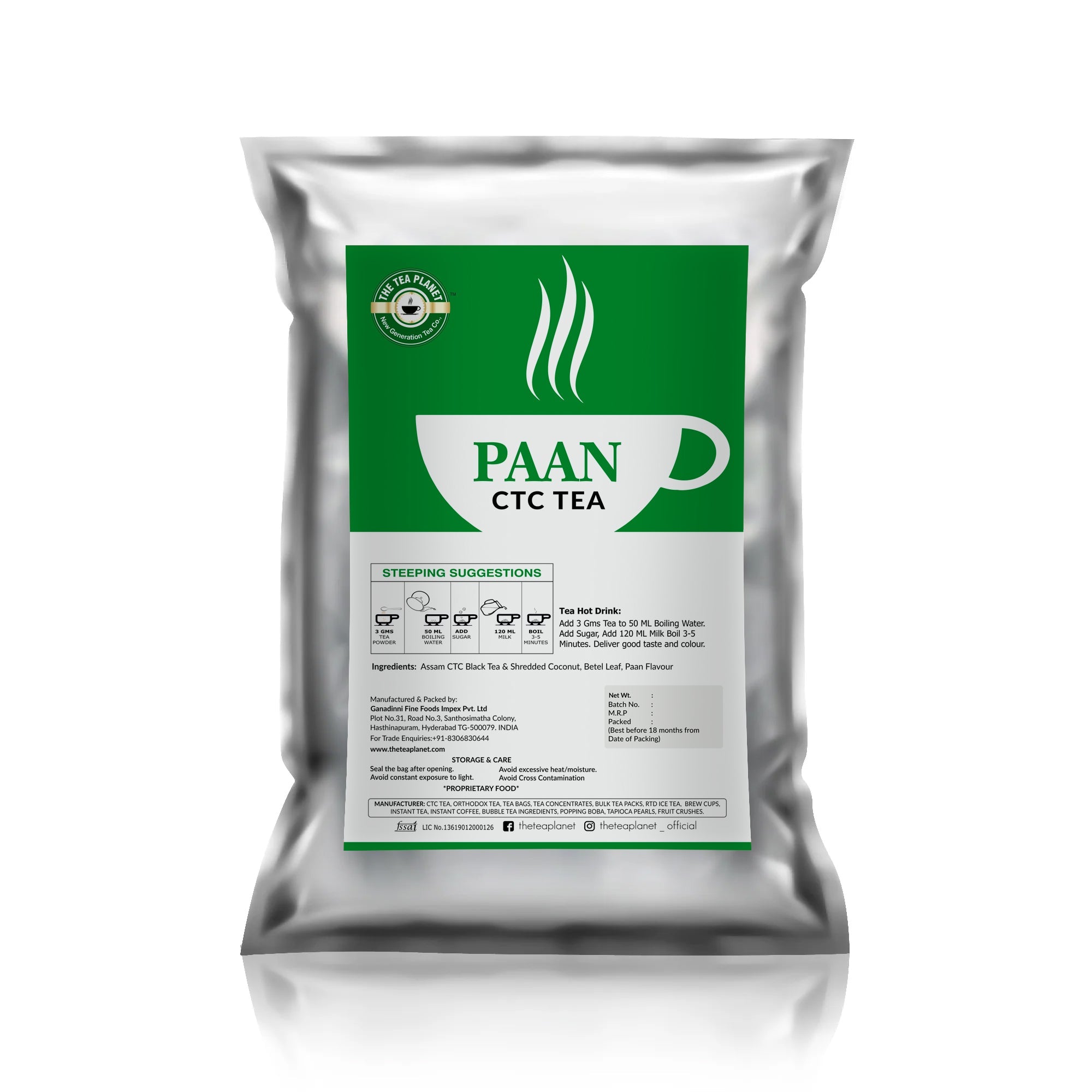 The Tea Planet Paan Flavored CTC Tea - 1 kg - Veeha Foods