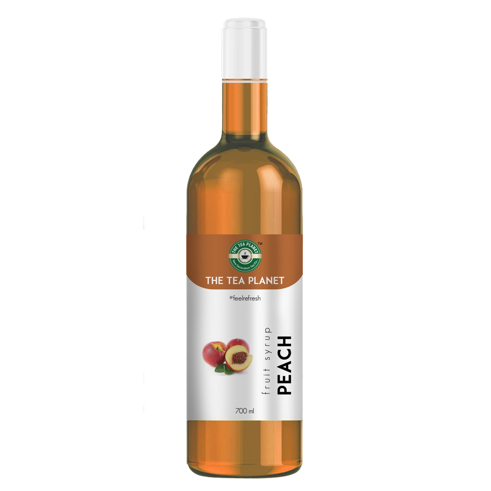 The Tea Planet Peach Fruit Syrup - 700 ml - Veeha Foods