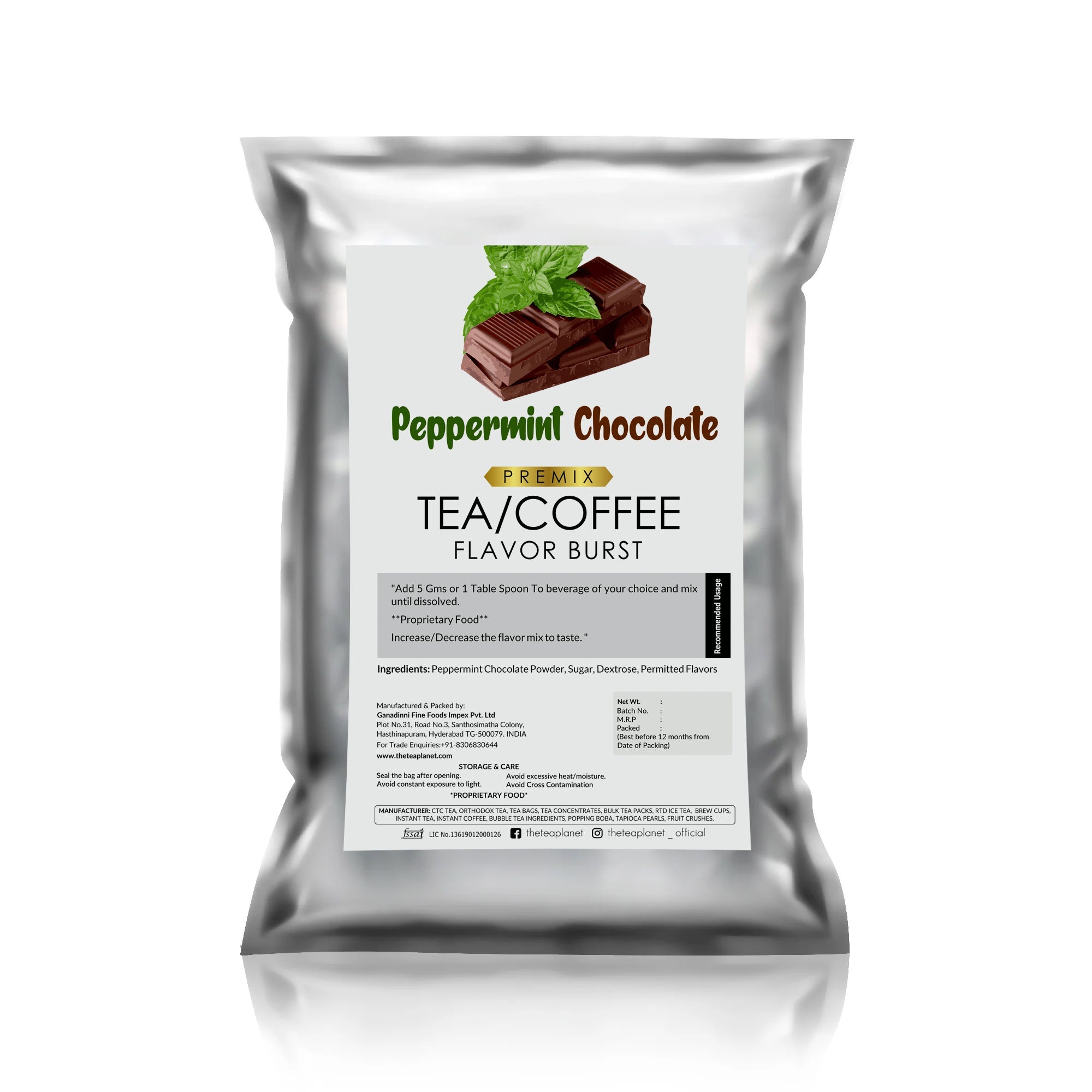 The Tea Planet Peppermint Chocolate Flavor Burst - 1 kg - Veeha Foods