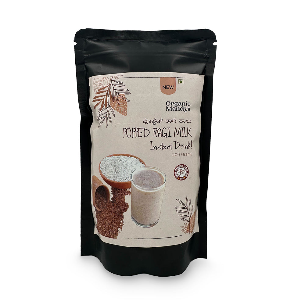 Organic Mandya Organic Popped Ragi Milk Powder - 200 gms - Veeha Foods