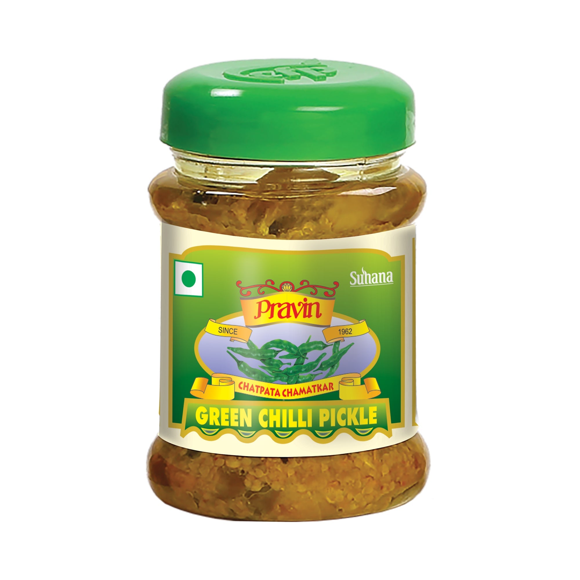 Pravin Green Chilli Pickle Jar - Veeha Foods