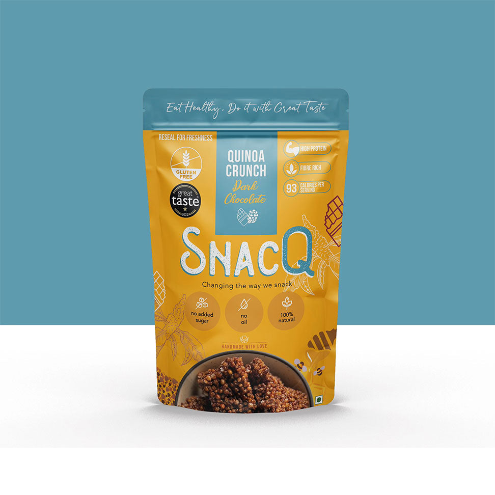 SnackQ Quinoa Crunch (Dark Chocolate) - Veeha Foods