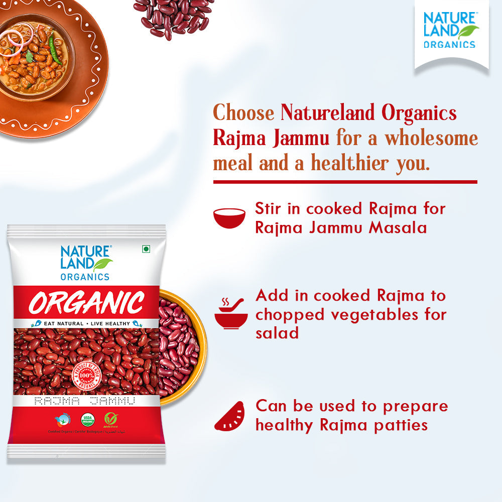 Natureland Organic Rajma Jammu - 1 Kg - Veeha Foods