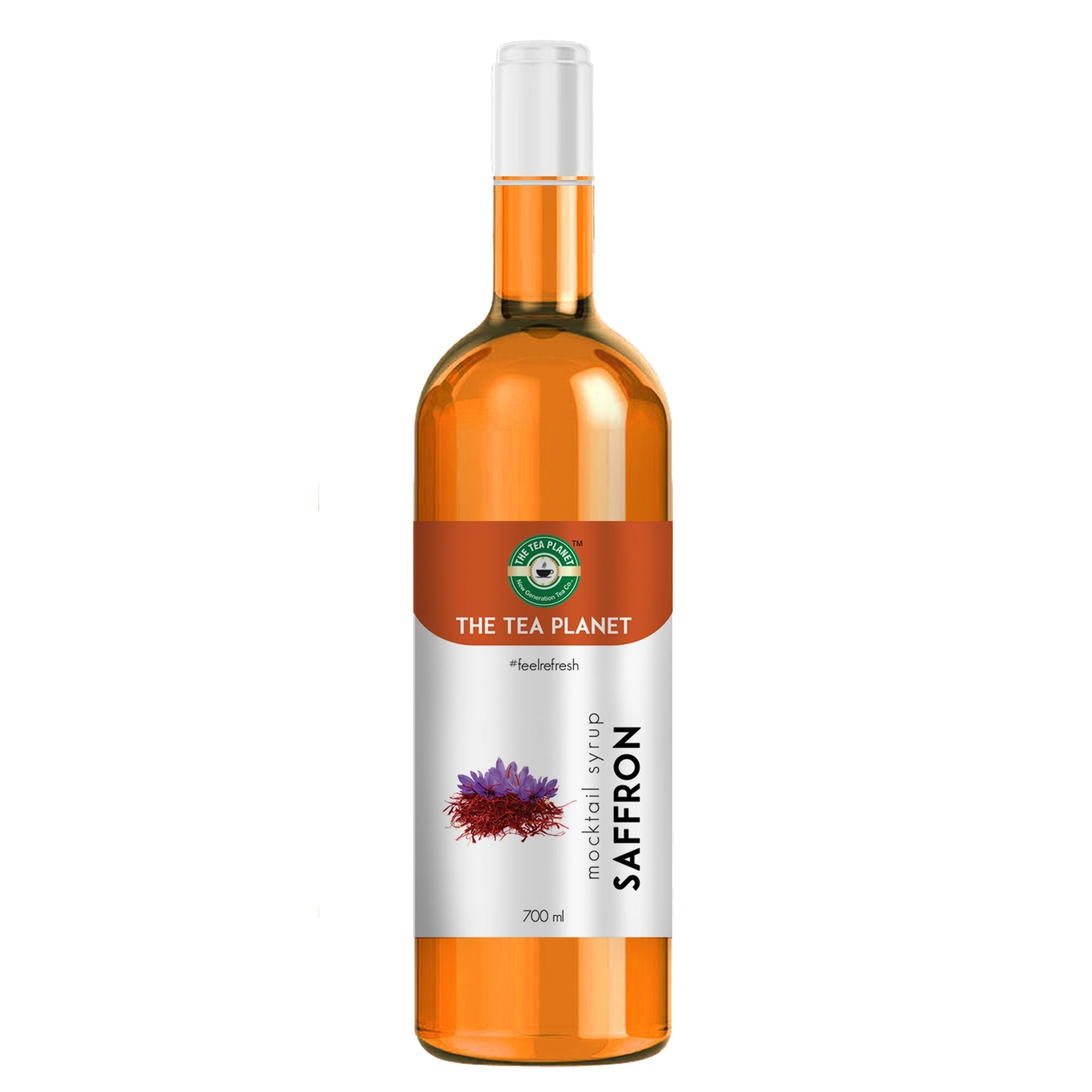 The Tea Planet Saffron Mocktail Syrup - 700 ml - Veeha Foods