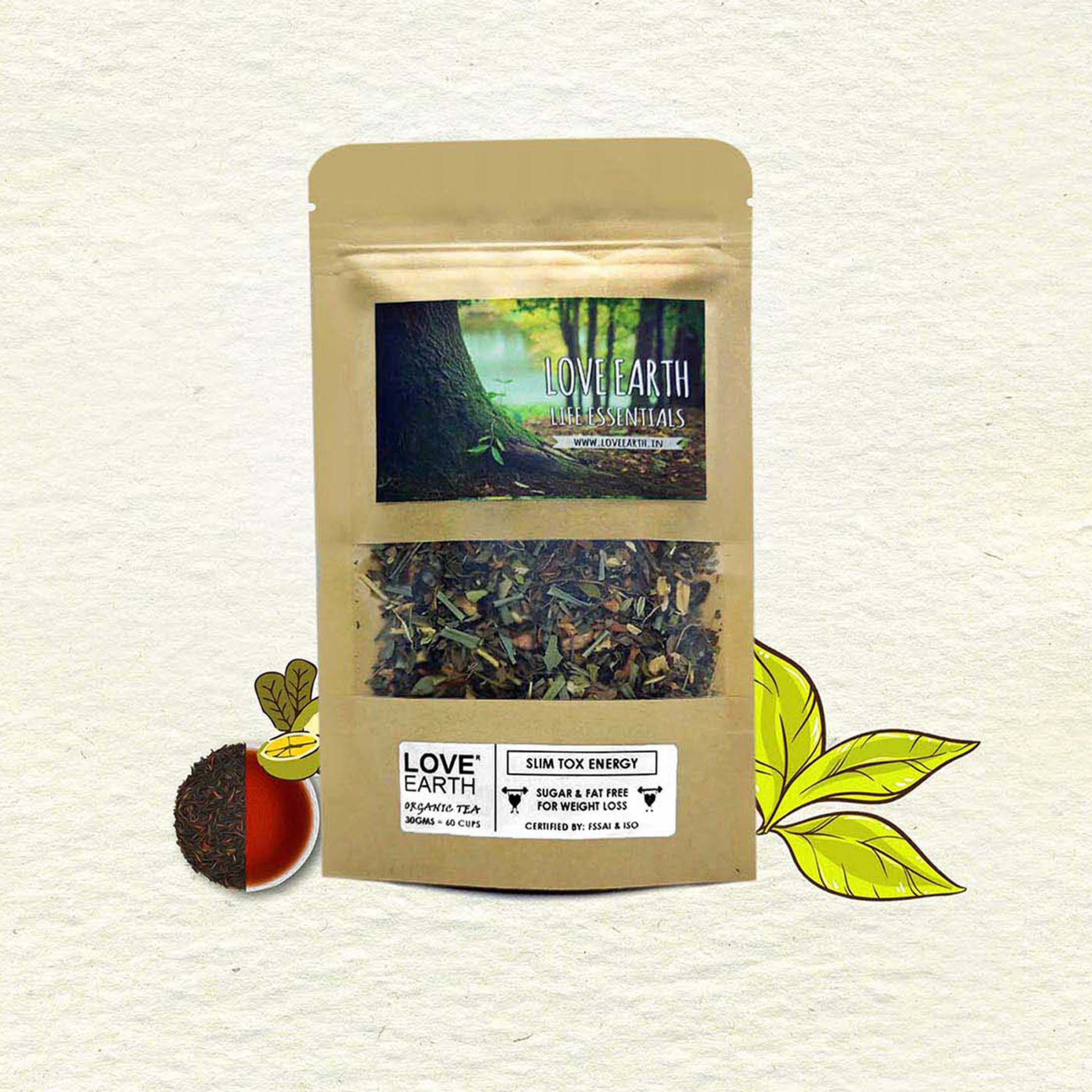 Love Earth Slim Tox Energy - Organic Green Tea - 30gms - Veeha Foods
