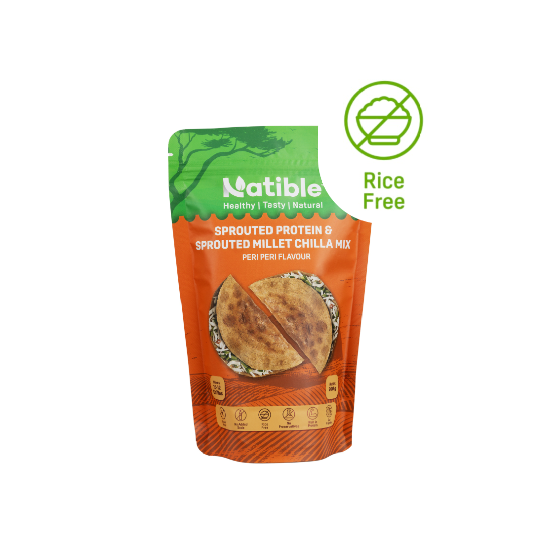Natible Sprouted Protein and Sprouted Millet Chilla Mix - Peri Peri Fl ...