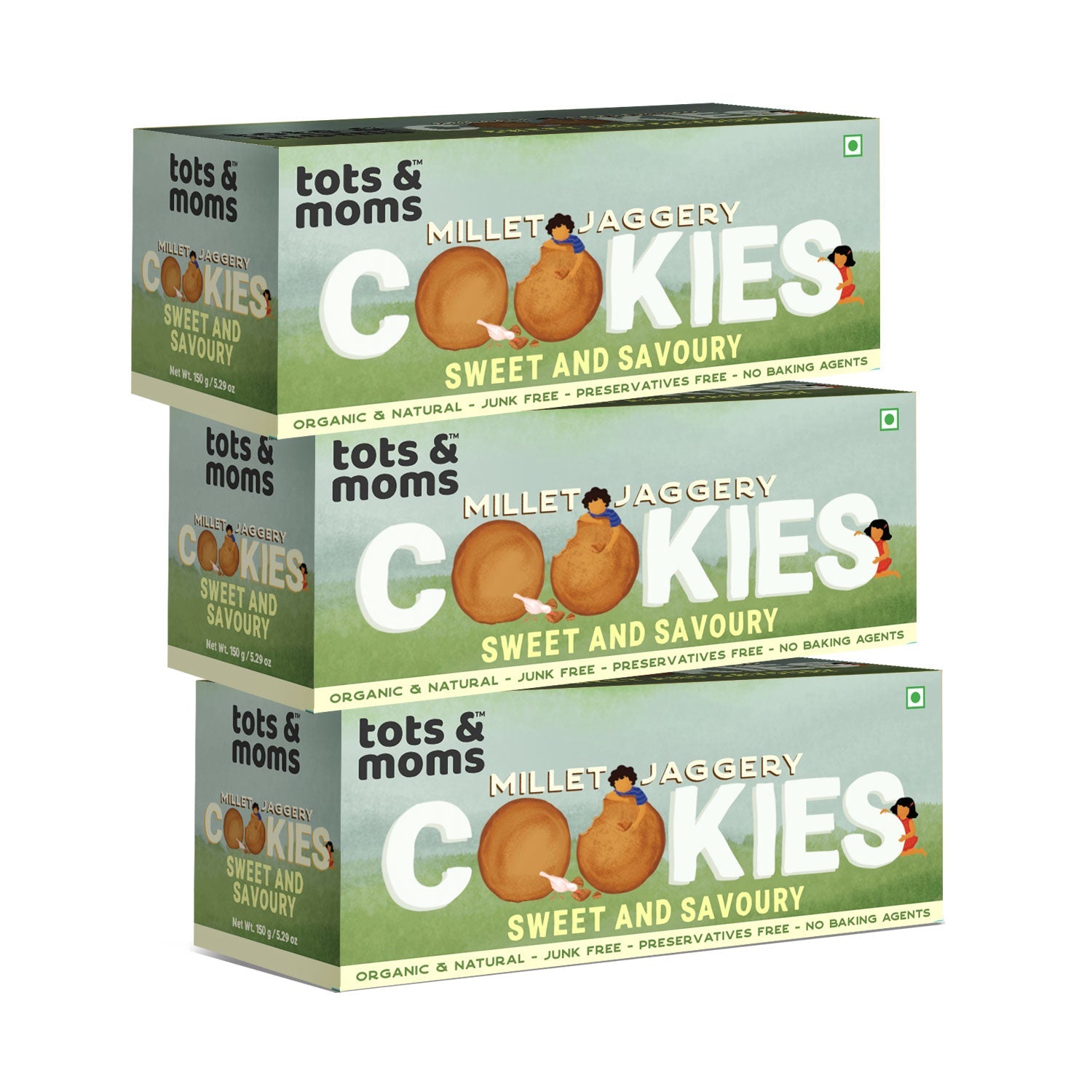 Tots and Moms Healthy & Nutritional Millet & Jaggery Cookies - 150 gms ...