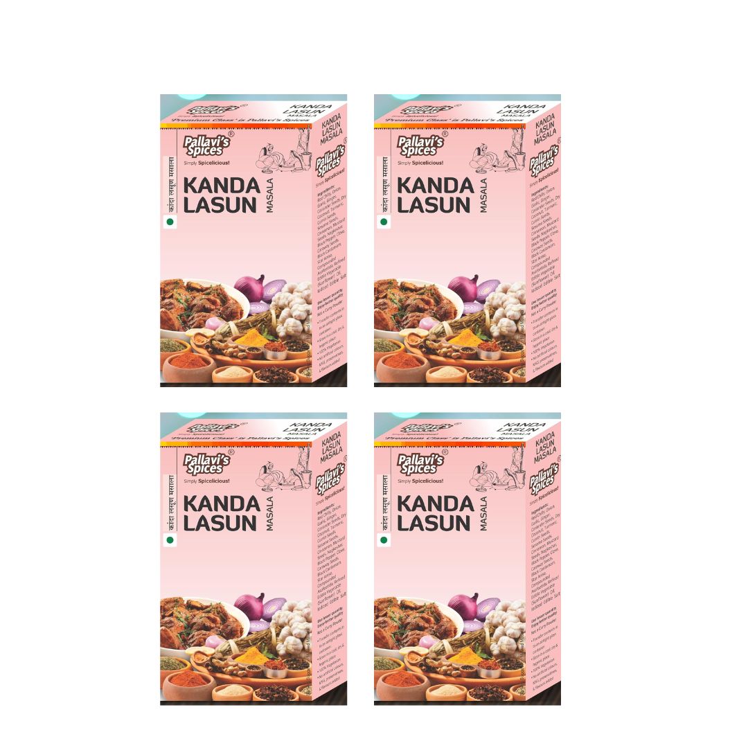 Pallavi's Spices Kanda Lasun Masala - 50 gms (Pack of 4) - Veeha Foods