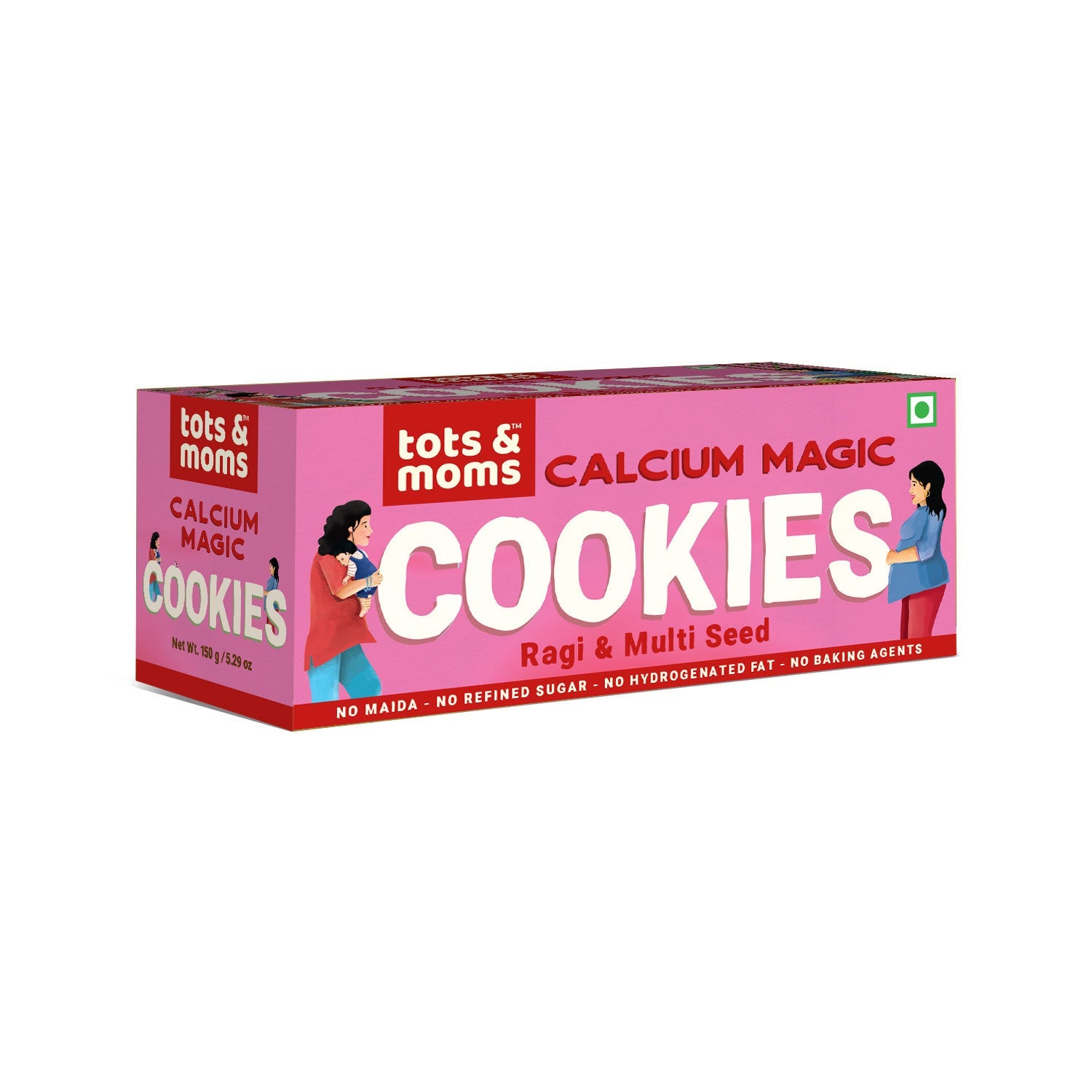 Tots and Moms Ragi & Multi Seeds Calcium Cookies - 150 gms - Veeha Foods