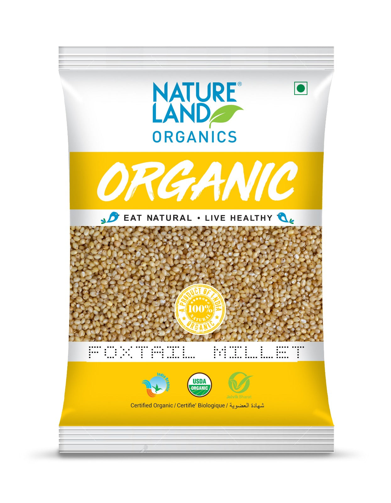 Natureland Organic Foxtail Millet - 500 gms - Veeha Foods