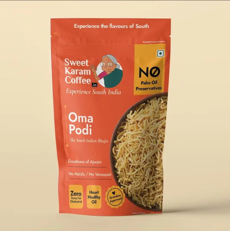 Sweet Karam Coffee Oma Podi - South Indian Bhujia - 190 gms - Veeha Foods