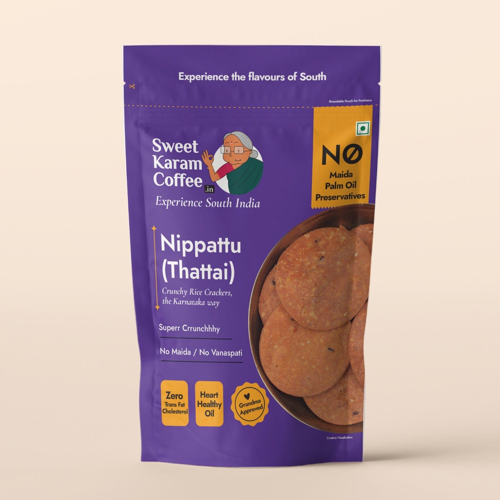 Sweet Karam Coffee Nippattu - Thattai - 150 gms - Veeha Foods