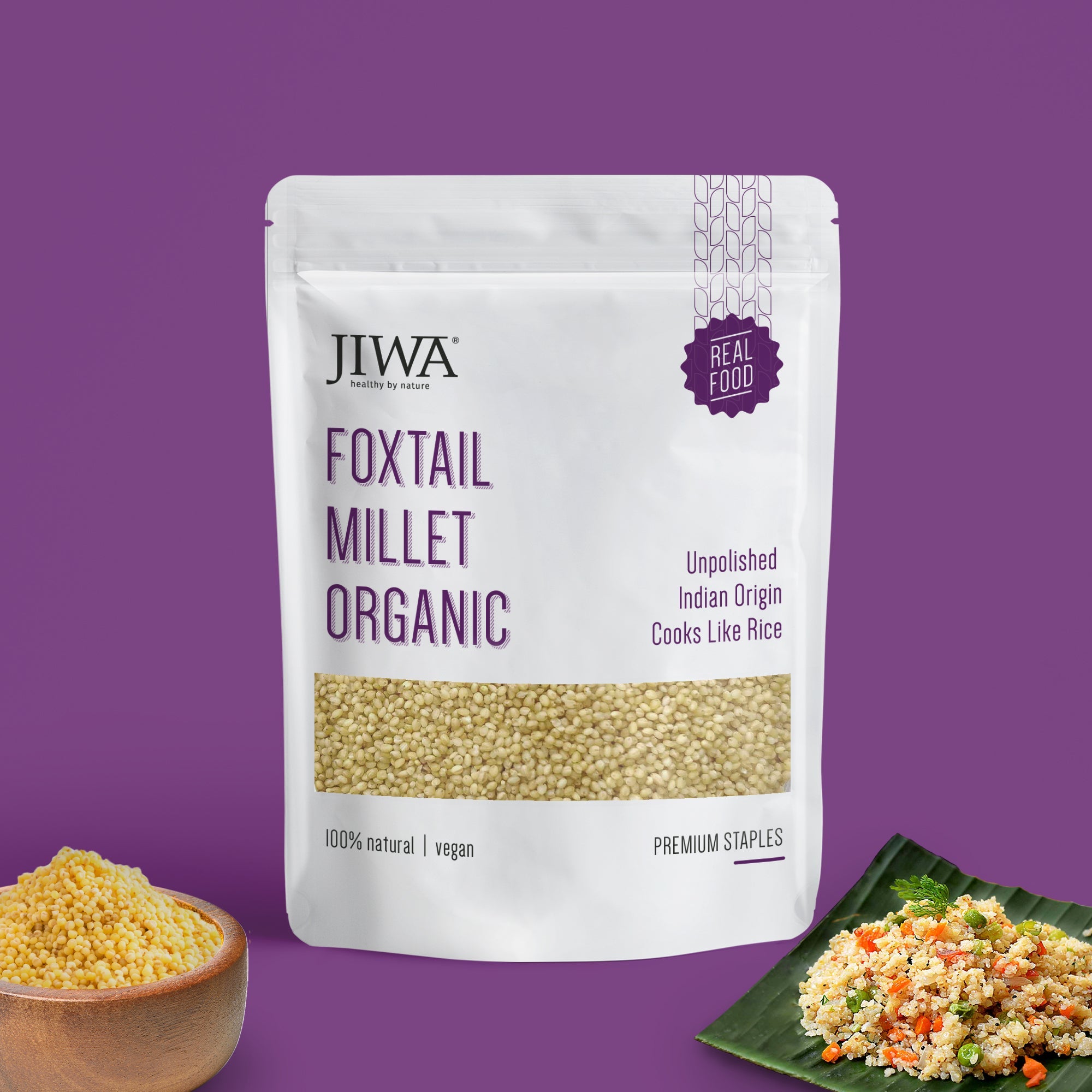 Jiwa Organic Foxtail Millet - 1 kg - Veeha Foods