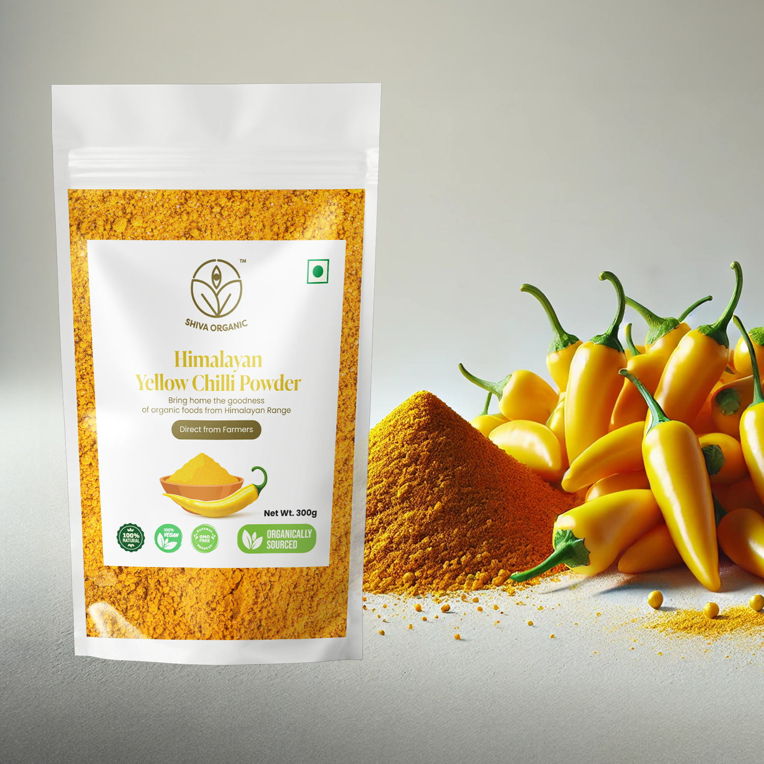 Shiva Organic Himalayan Yellow Chilli Powder - Organic - Veeha Foods