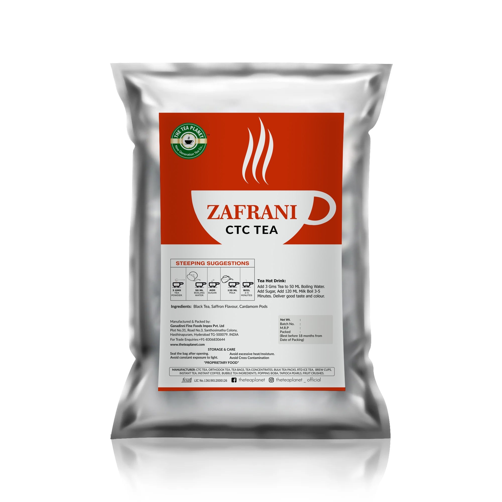 The Tea Planet Zafrani Flavored CTC Tea - 1 kg – Veeha Foods