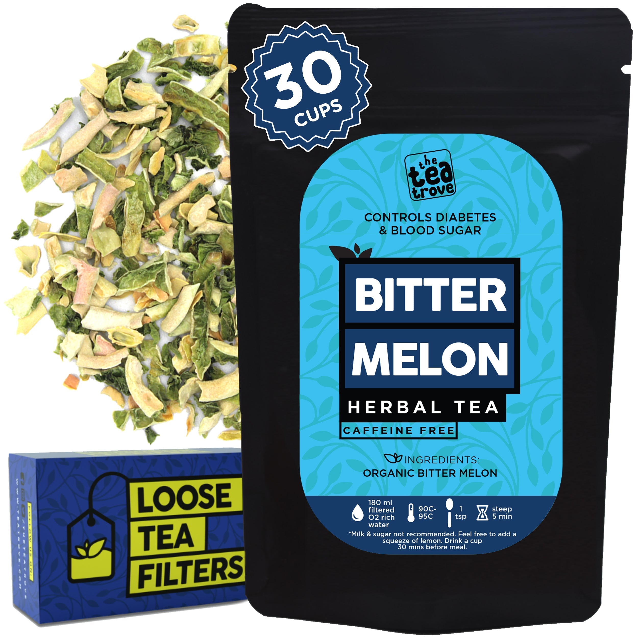 The Tea Trove Organic Bitter Melon Tea - 50 gms - Veeha Foods