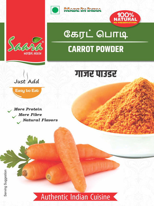 Saara Fresh Herbal Carrot Powder - 100 gms - Veeha Foods