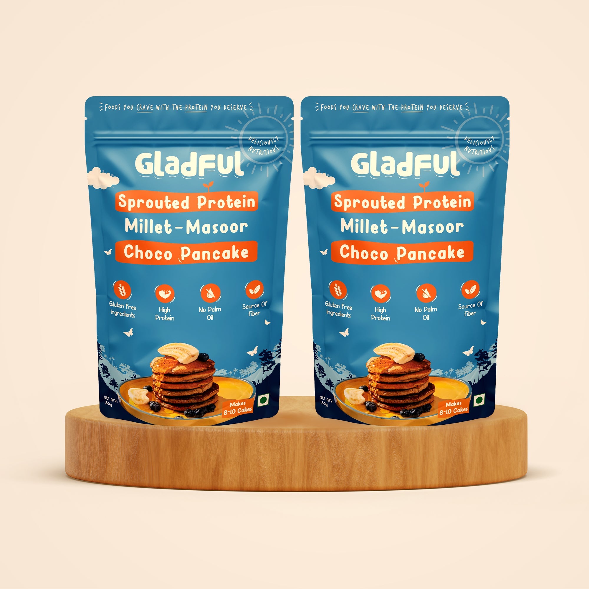 Gladful Choco - Banana Pancake Mix with sprouted Millets and Lobia Mas ...