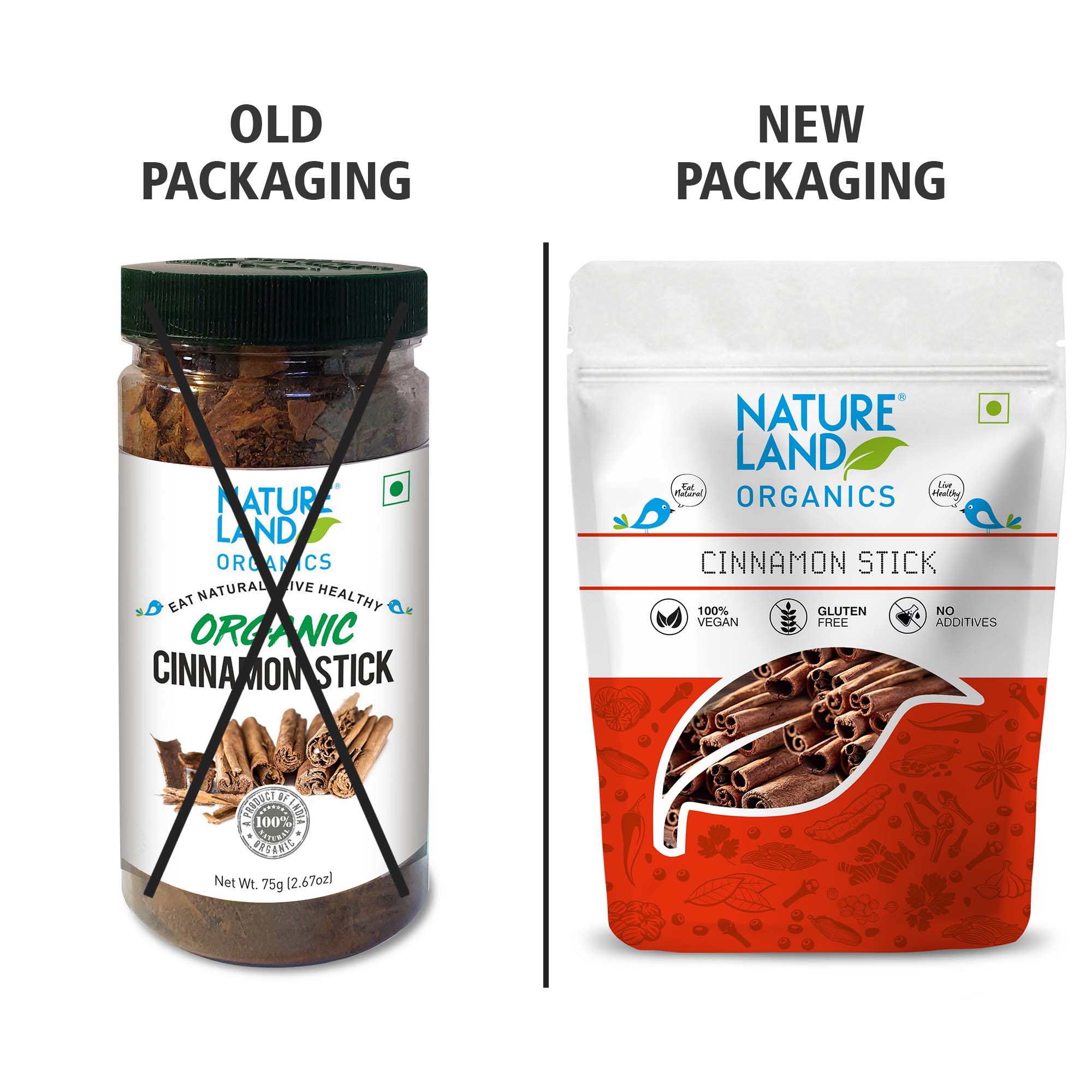 Natureland Organic Cinnamon Sticks - 75 gms - Veeha Foods