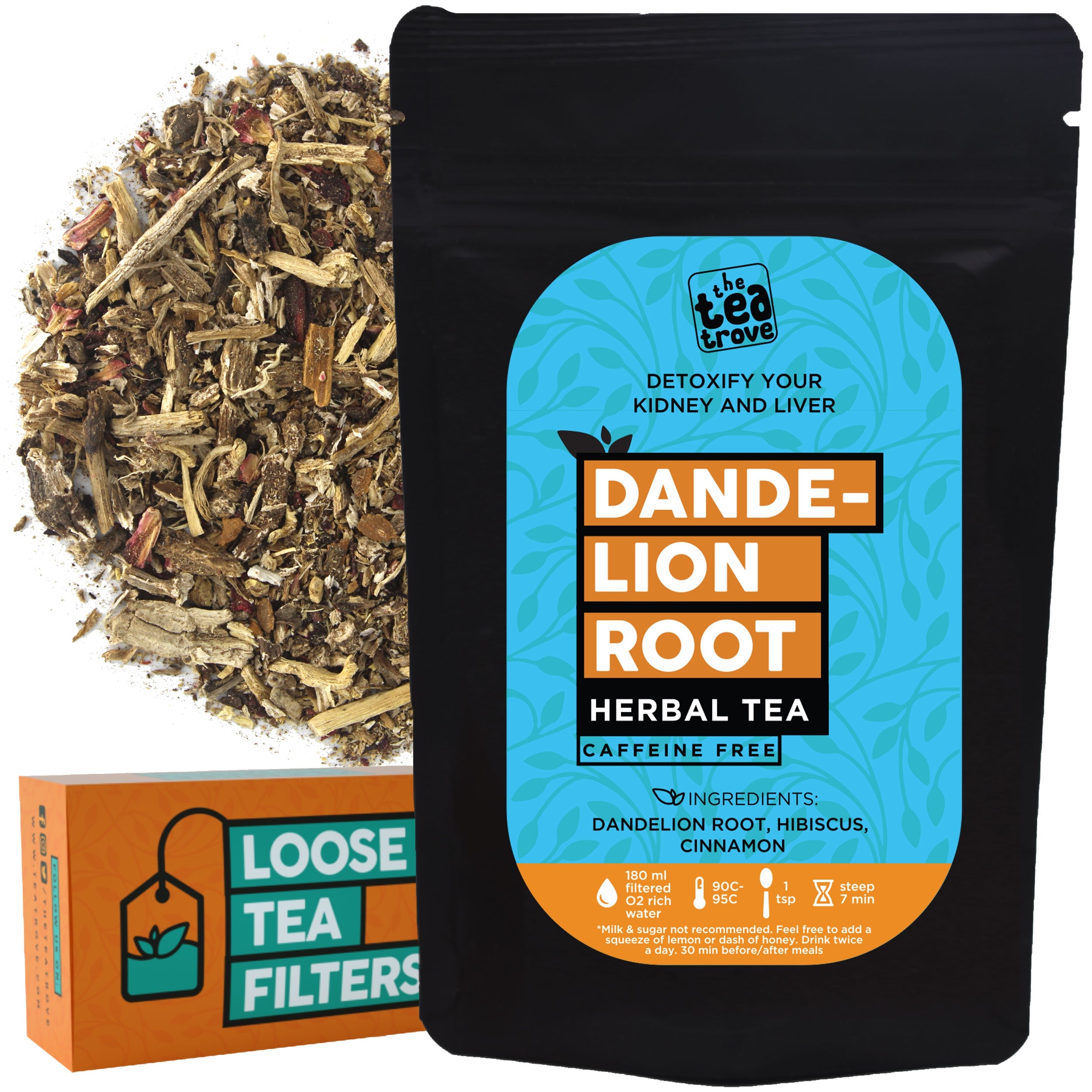 The Tea Trove Organic Dandelion Root Tea - 50 gms - Veeha Foods