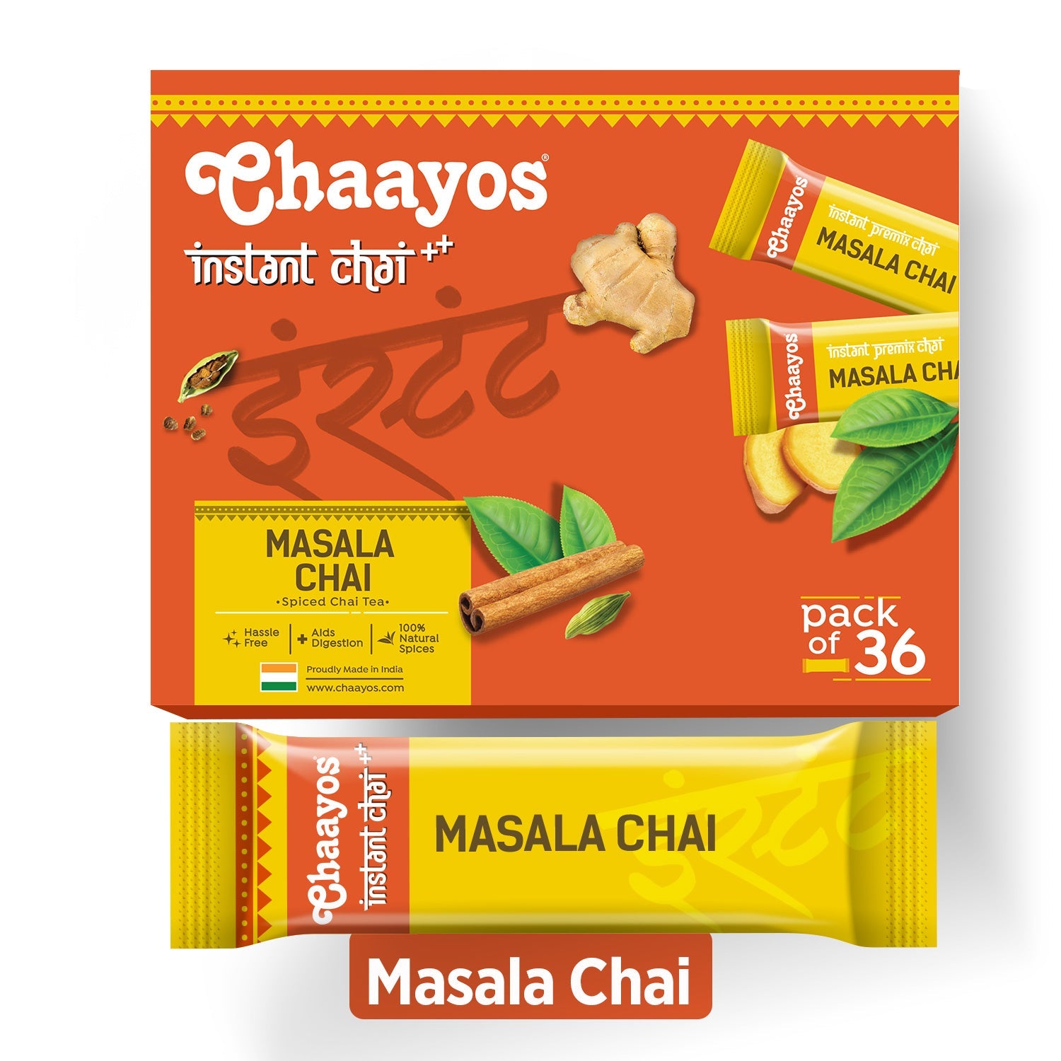 Chaayos Instant Tea Masala - 36 Sachets – Veeha Foods