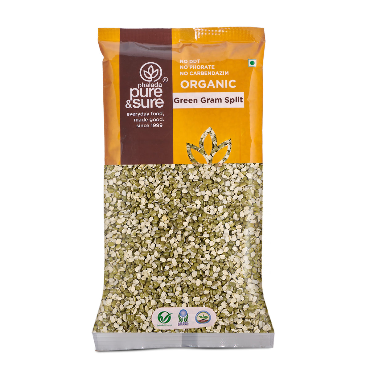 Pure & Sure Organic Green Gram Split - 500 gms - Veeha Foods