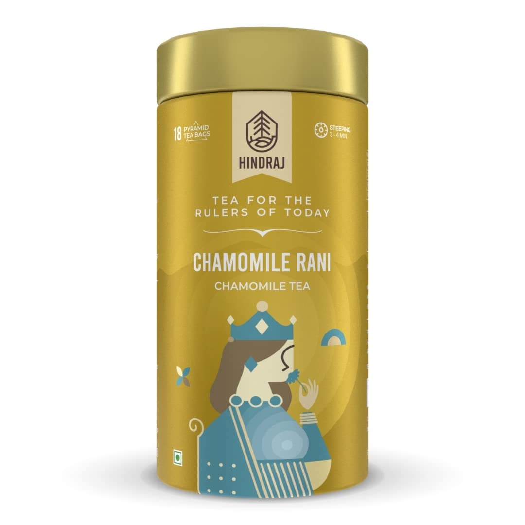 House of Hindraj Chamomile Rani Herbal Tea 18 Pyramid tea Bags - Veeha ...