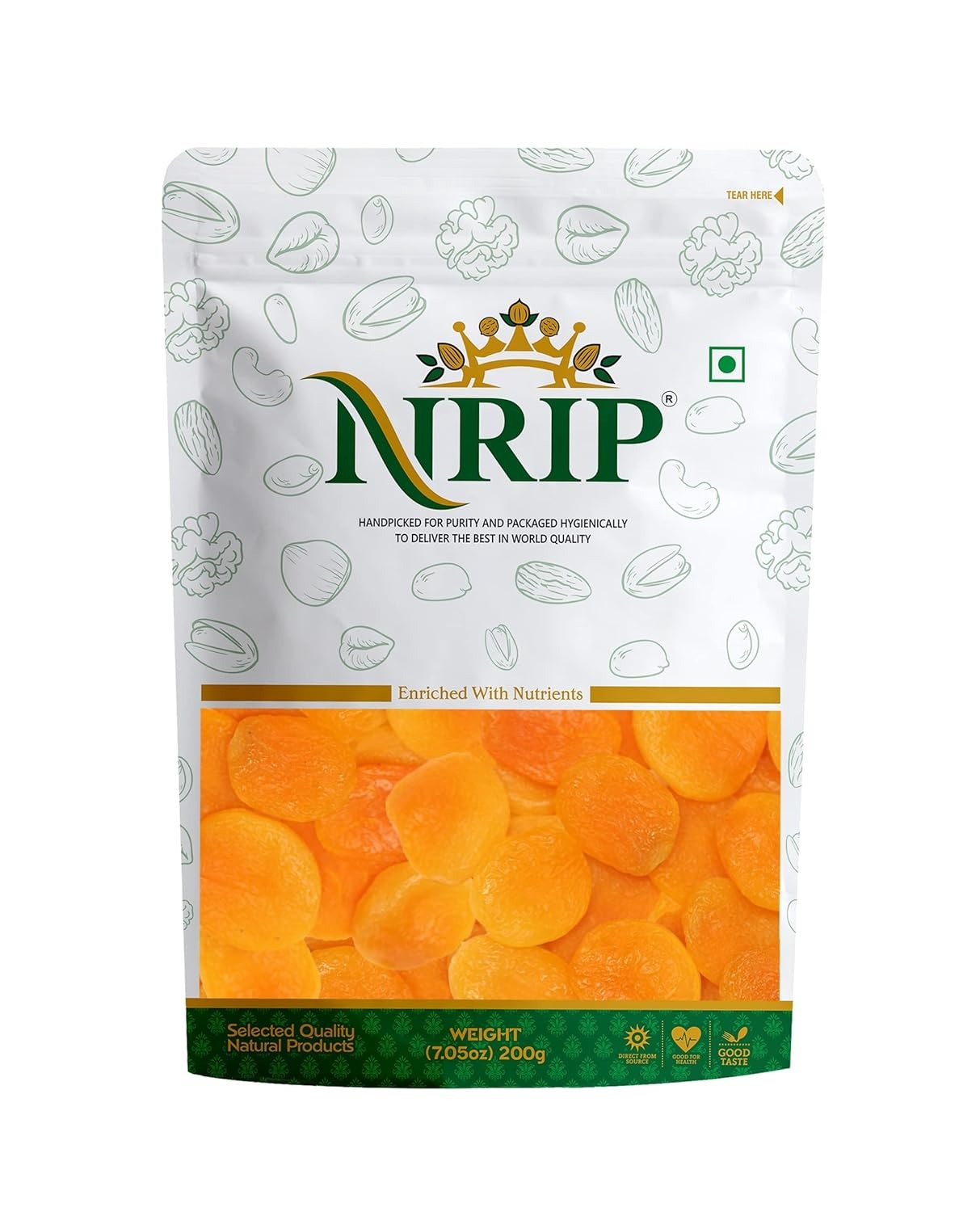 Nrip Dried Premium Turkish Apricot - 200 gms - Veeha Foods