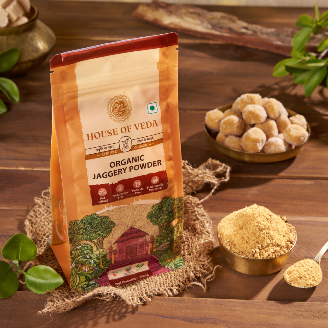 House of Veda Organic Jaggery Powder - 500 gms - Veeha Foods