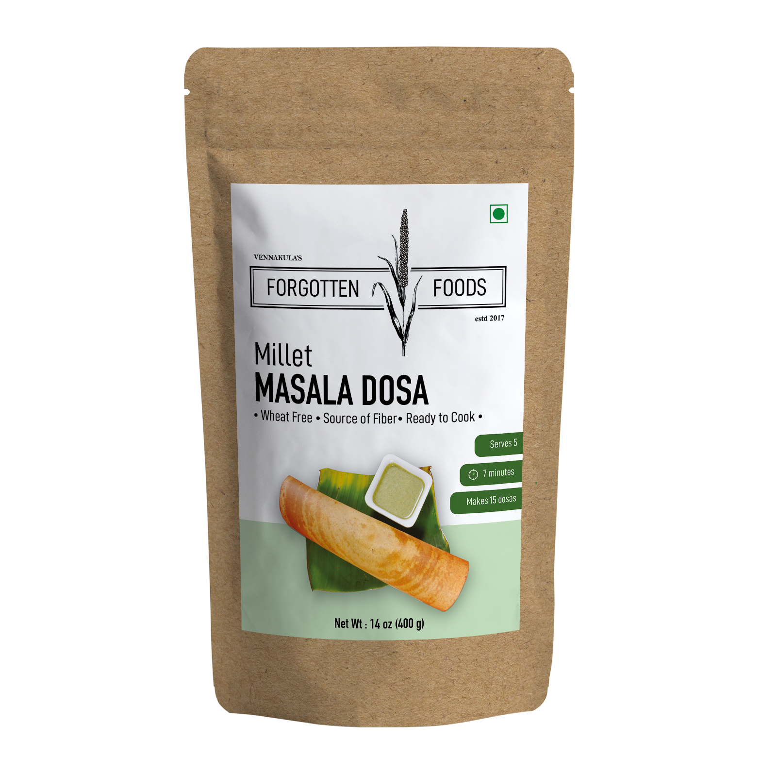 Forgotten Foods Multi Millet Masala Dosa - 400 gms - Veeha Foods